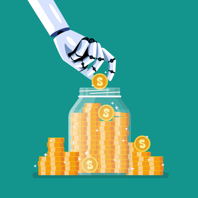 Robot hand and saving coins in glass jar - The Scholarly Kitchen